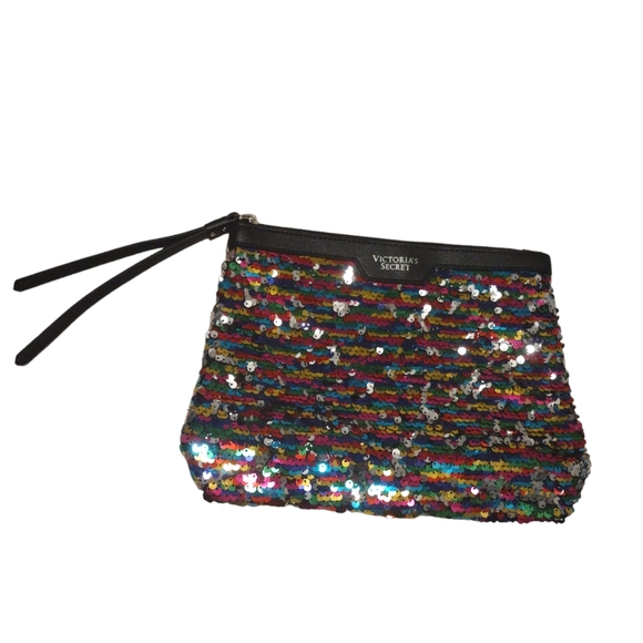 Victoria's Secret | Bags | Victoria Secret Large Sequin Rainbow Clutch ...